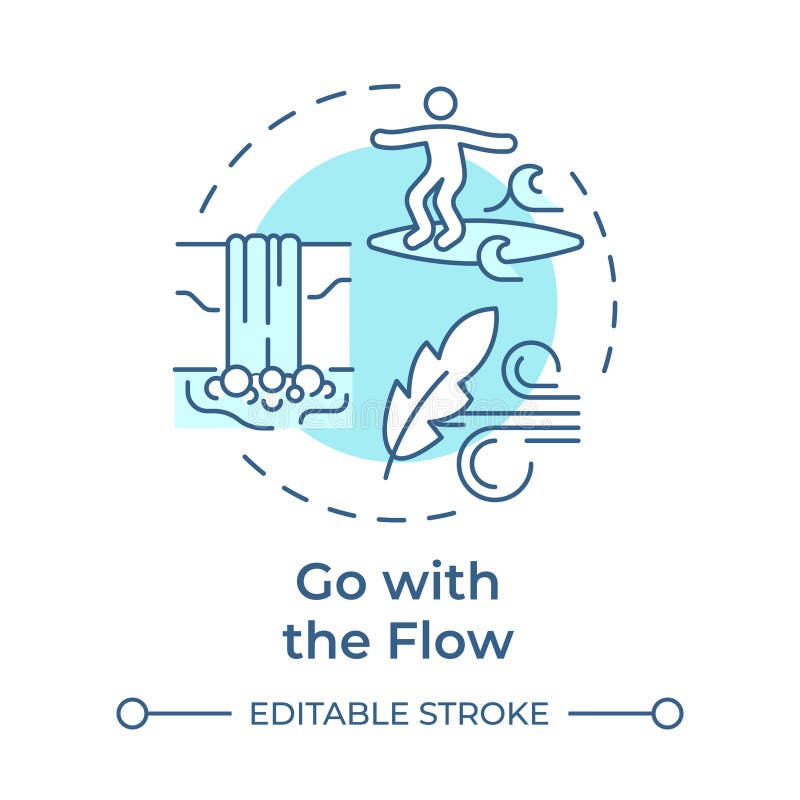 Go with Flow Soft Blue Concept Icon Stock Vector - Illustration of ...