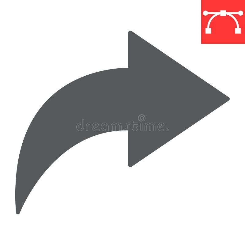 Go Forward Glyph Icon, Ui and Button, Arrow Right Sign Vector Graphics ...