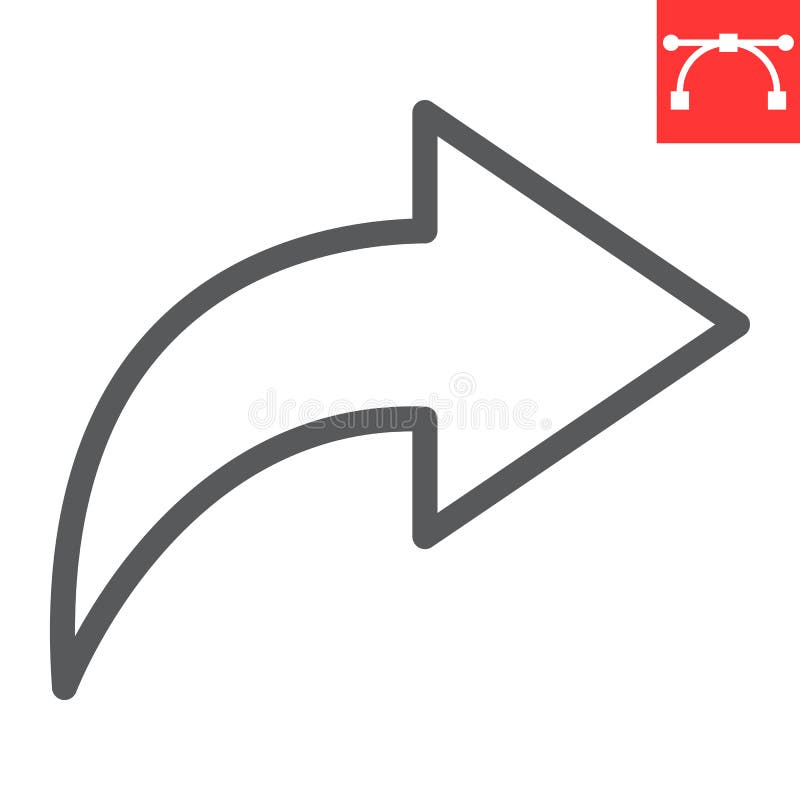 Go Forward Line Icon, Ui and Button, Arrow Right Sign Vector Graphics ...