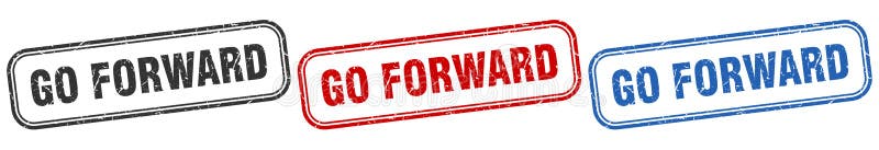 Go Forward Square Isolated Sign Set. Go Forward Stamp Stock Vector ...