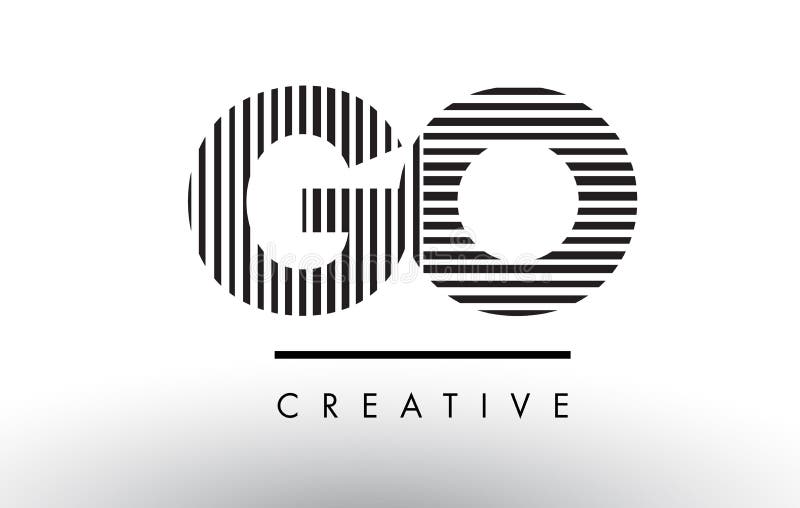 GO G O Black and White Lines Letter Logo Design. Stock Vector ...