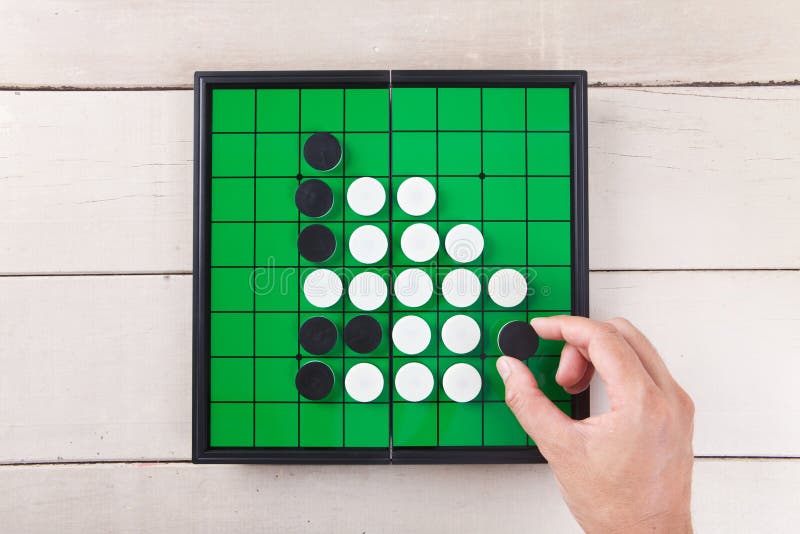 Go Game on Green Board View from Above on Table. Stock Photo - Image of ...