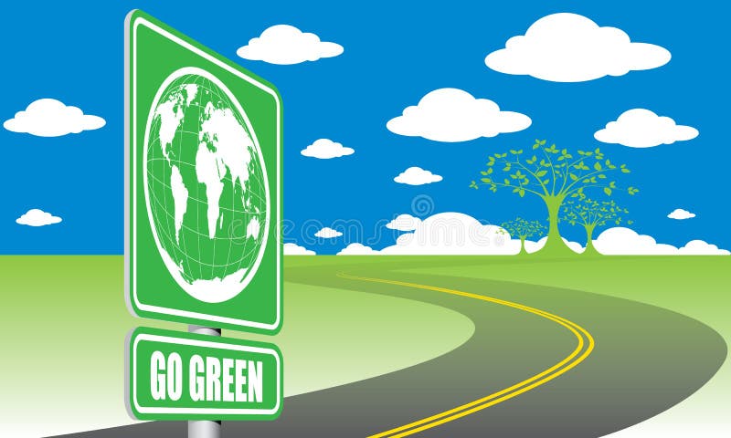 GO GREEN stock vector. Illustration of road, thinking - 24712951