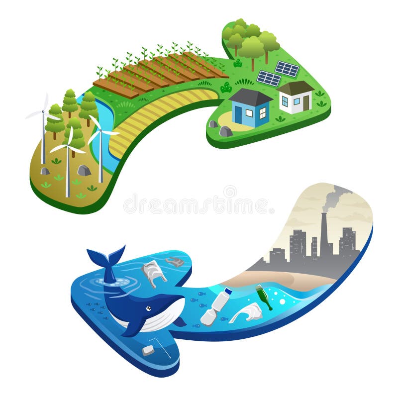 Environmental Concept. Go Green Save the World Illustration Stock ...