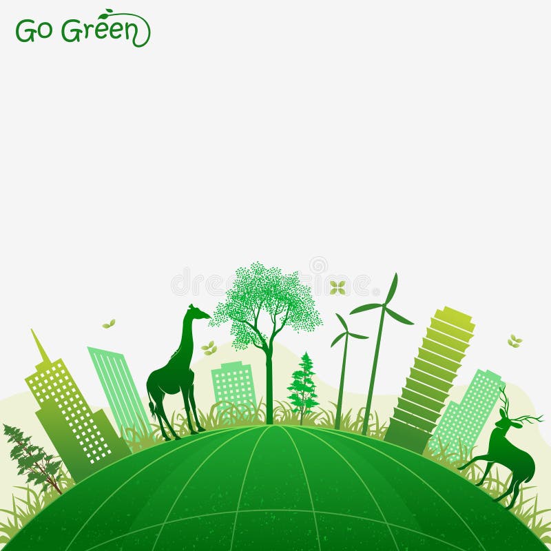 World Environment Day. Go Green Save the World Concept Illustration ...