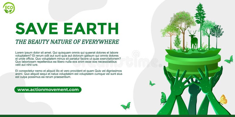 Environmental Concept. Go Green Save the World Illustration Stock ...