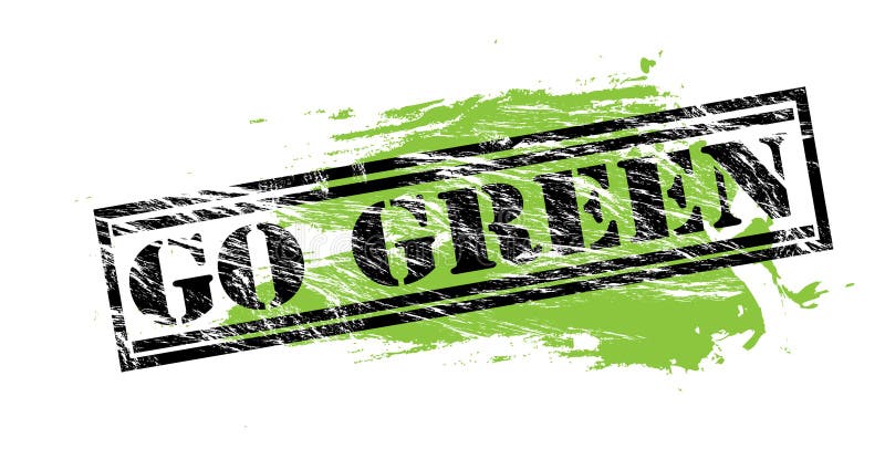 Go Green Black and Green Stamp on White Background Stock Illustration ...