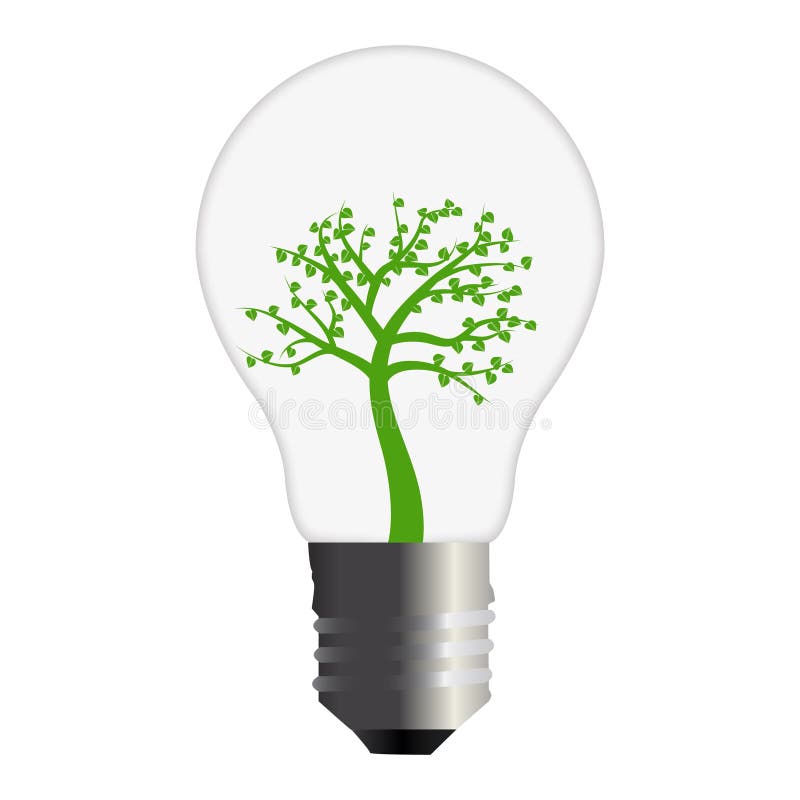Green Light Bulb stock vector. Illustration of glowing - 9245209