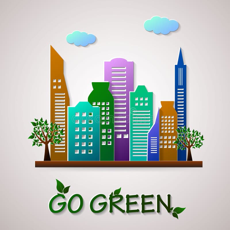 Go Green Design Template. Eco Planet Illustration Stock Vector ...