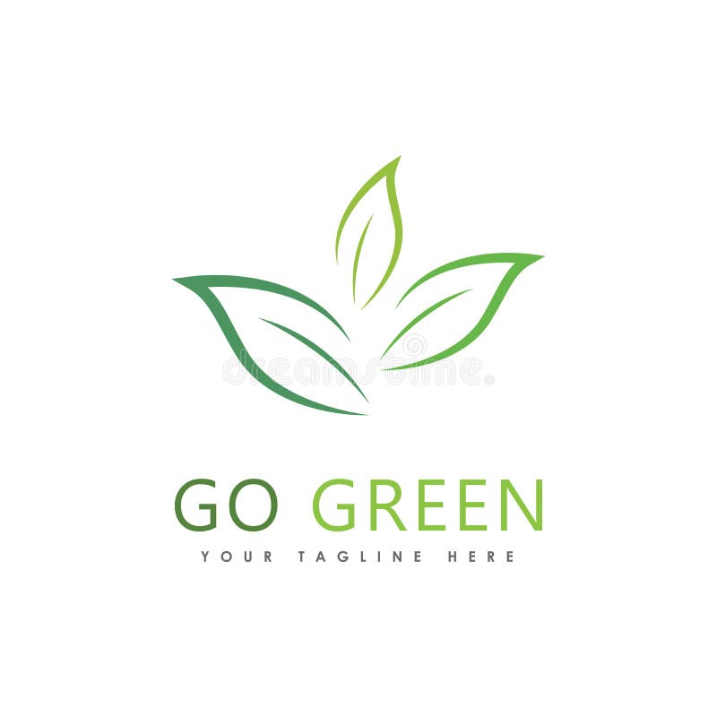 Go Green Eco Tree Leaf Logo Template Design. Stock Vector ...