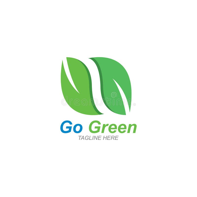 Go Green,Eco Tree Leaf Logo Template Stock Vector - Illustration of ...