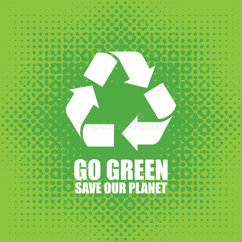 Go Green Recycle Reduce Reuse Eco Poster Concept Stock Vector ...