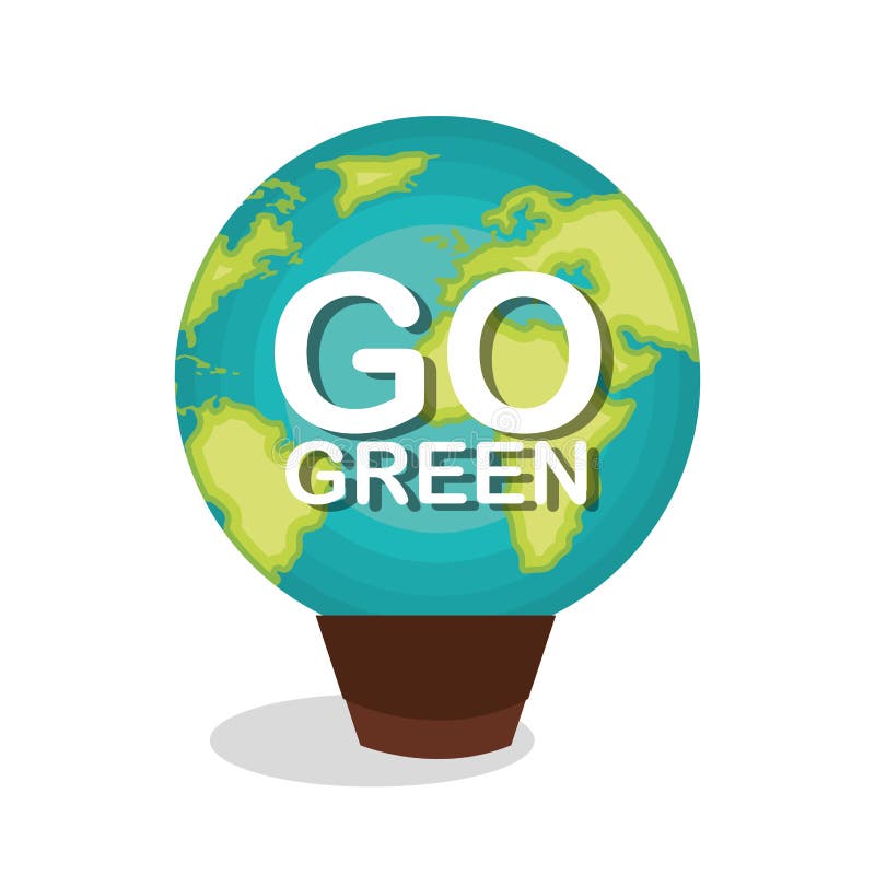 Go green ecology poster stock illustration. Illustration of ...