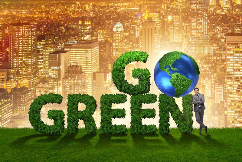 The Go Green Environmental Concept with Letters Stock Image - Image of ...