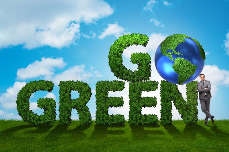 The Go Green Environmental Concept with Letters Stock Image - Image of ...