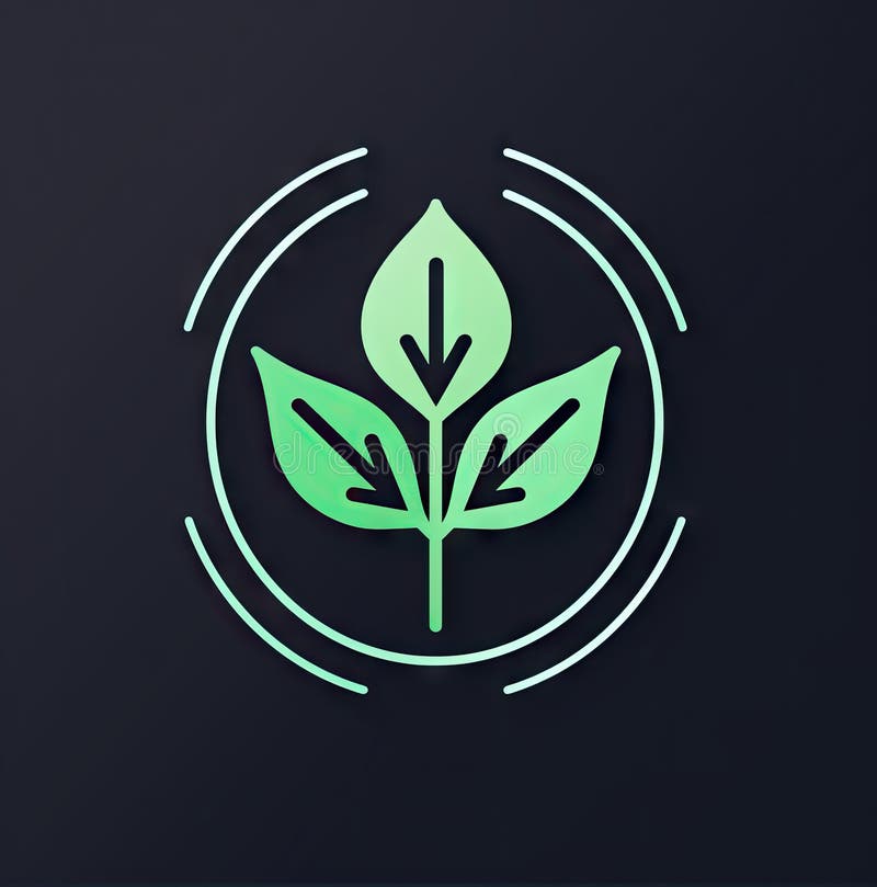 Go Green Icon on Black Background Stock Illustration - Illustration of ...