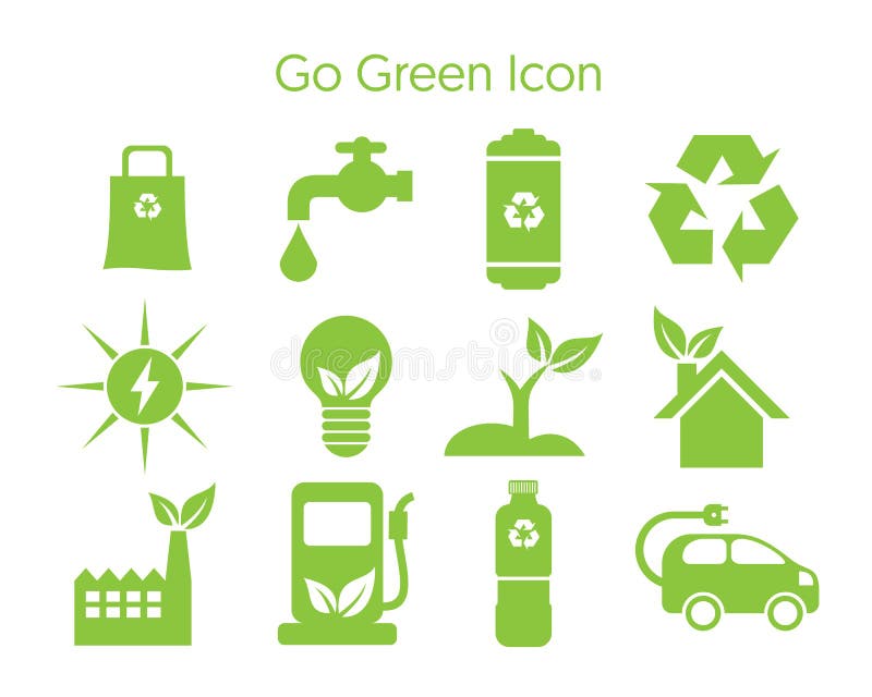Go Green Icon stock vector. Illustration of green, warming - 94332140
