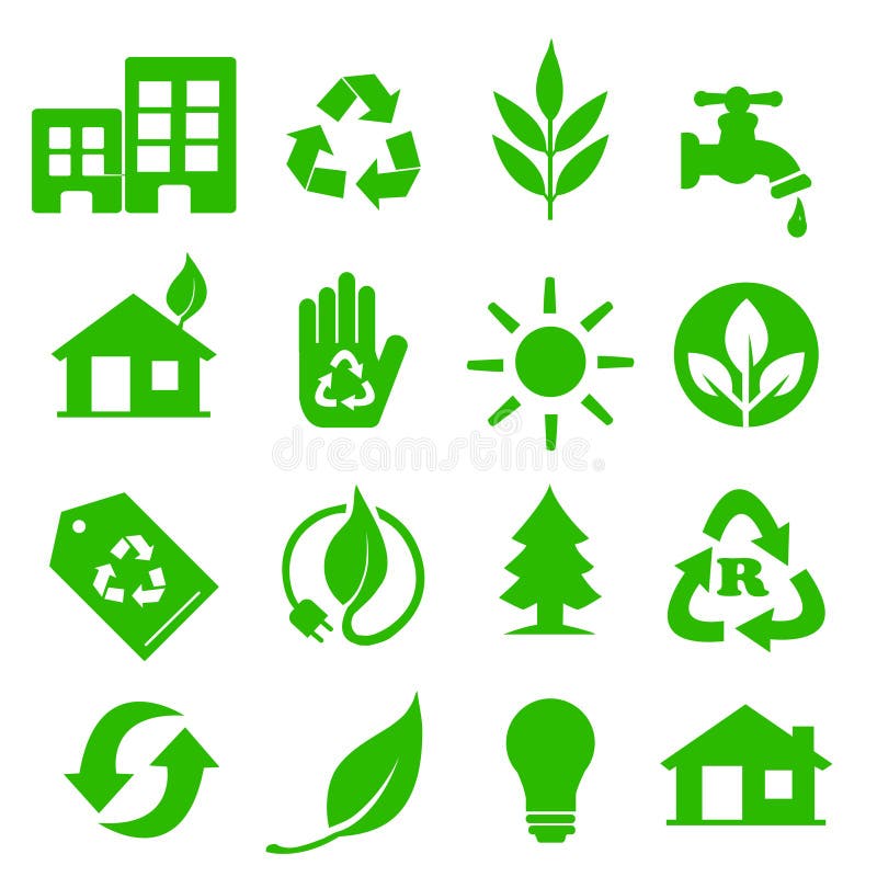 Go Green Icons set - 01 stock vector. Illustration of climate - 20198591