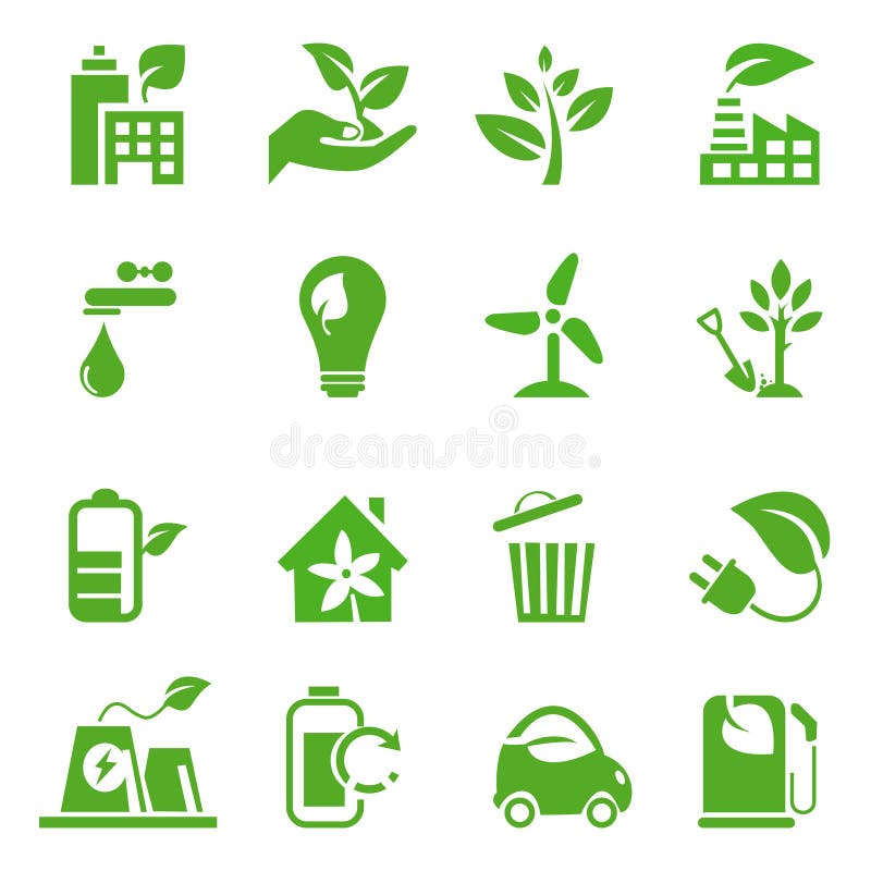 Go Green Icons set - 04 stock vector. Illustration of environment ...