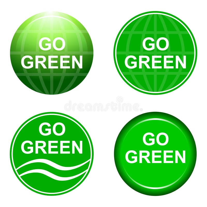 Go Green Button stock illustration. Illustration of button - 8926372