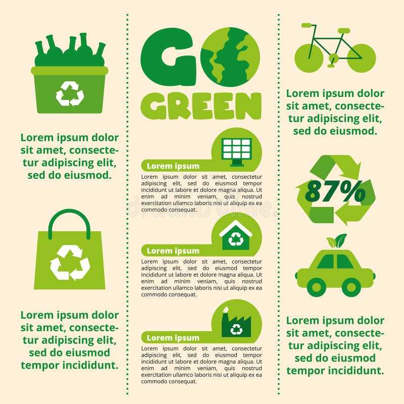 Go green infographic stock vector. Illustration of recycling - 286989856