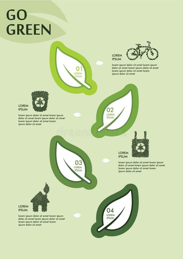 Go Green Infographic. Vector Illustration Decorative Design Stock ...