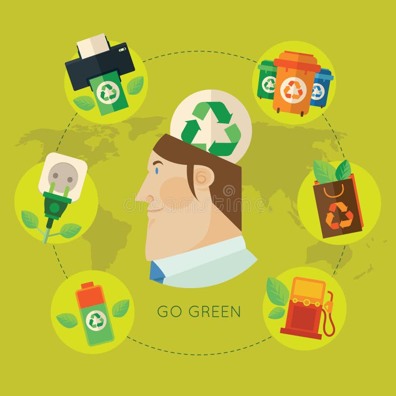 Go Green Infographic. Vector Illustration Decorative Design Stock ...