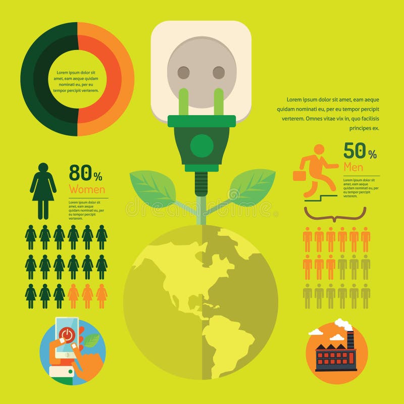 Go Green Infographic. Vector Illustration Decorative Design Stock ...