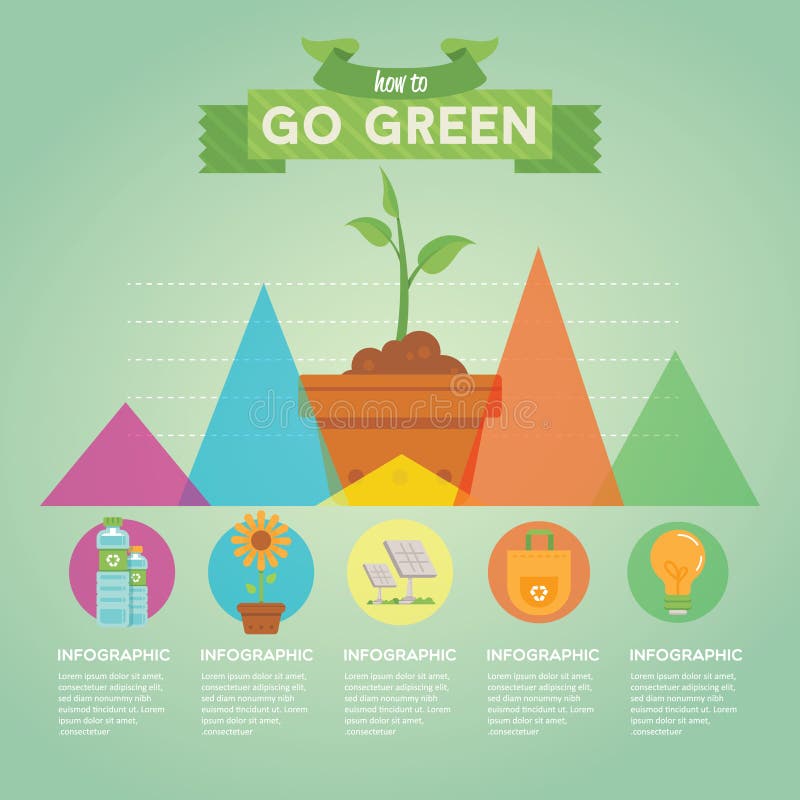 Go Green Infographic. Vector Illustration Decorative Design Stock ...