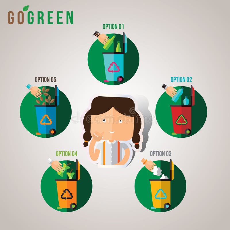 Go Green Infographic. Vector Illustration Decorative Design Stock ...