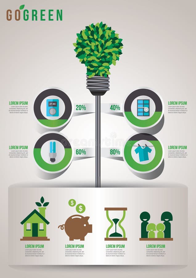 Go Green Infographic. Vector Illustration Decorative Design Stock ...