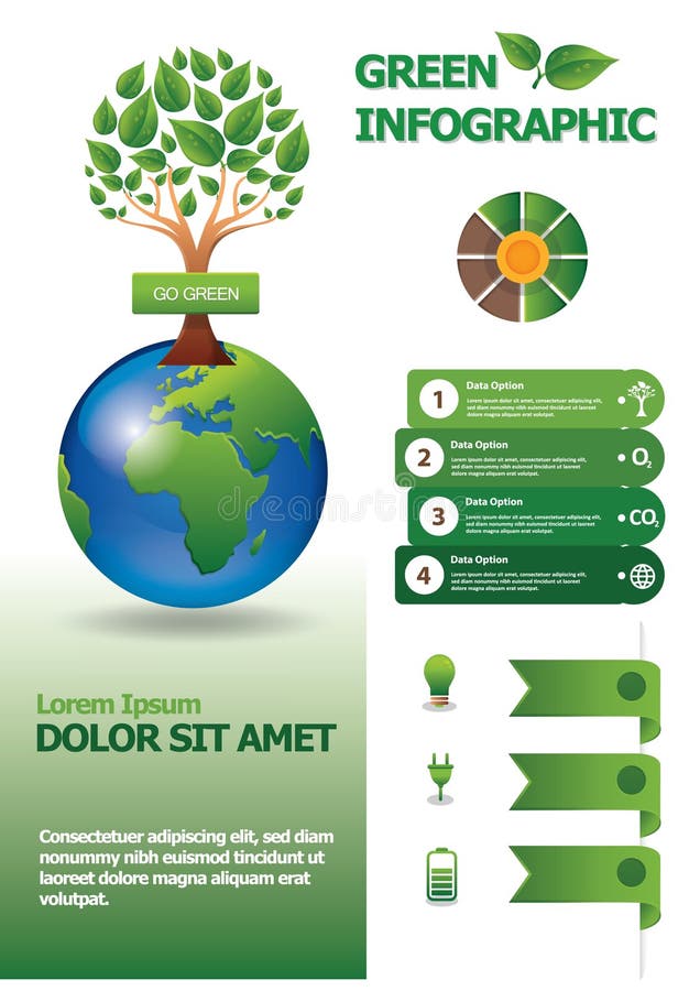 Go Green Infographic. Vector Illustration Decorative Design Stock ...
