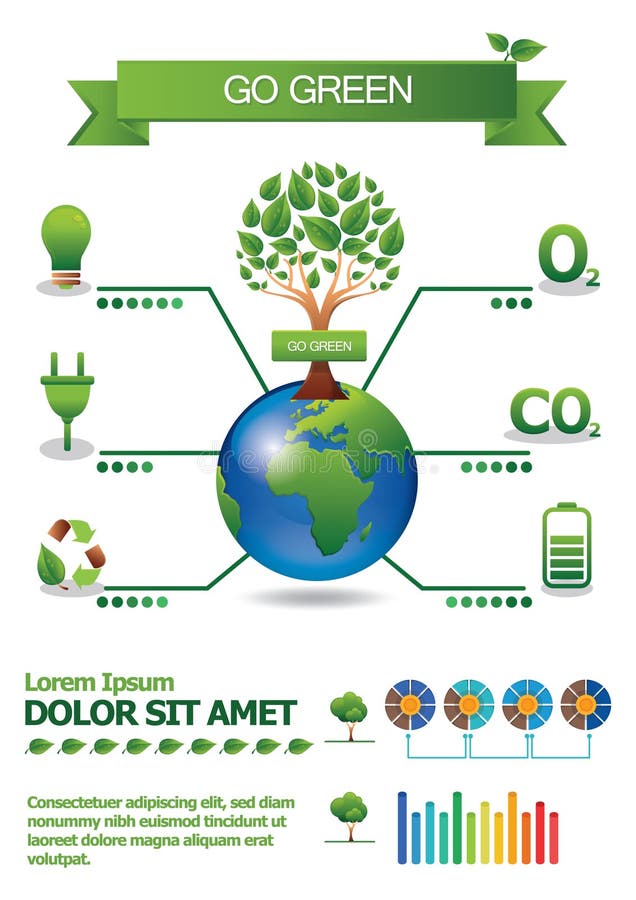 Go Green Infographic. Vector Illustration Decorative Design Stock ...