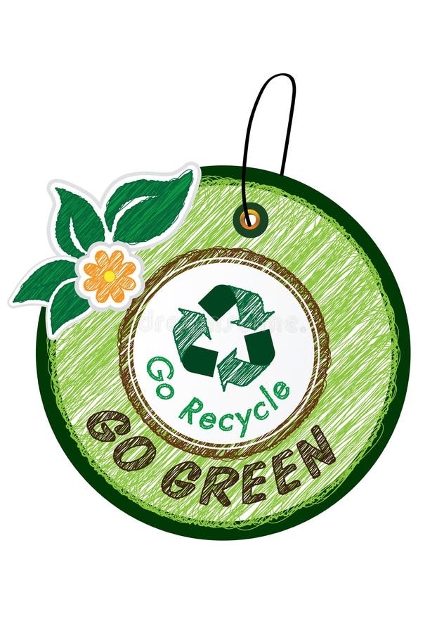 Go green label stock vector. Illustration of earth, environmental ...