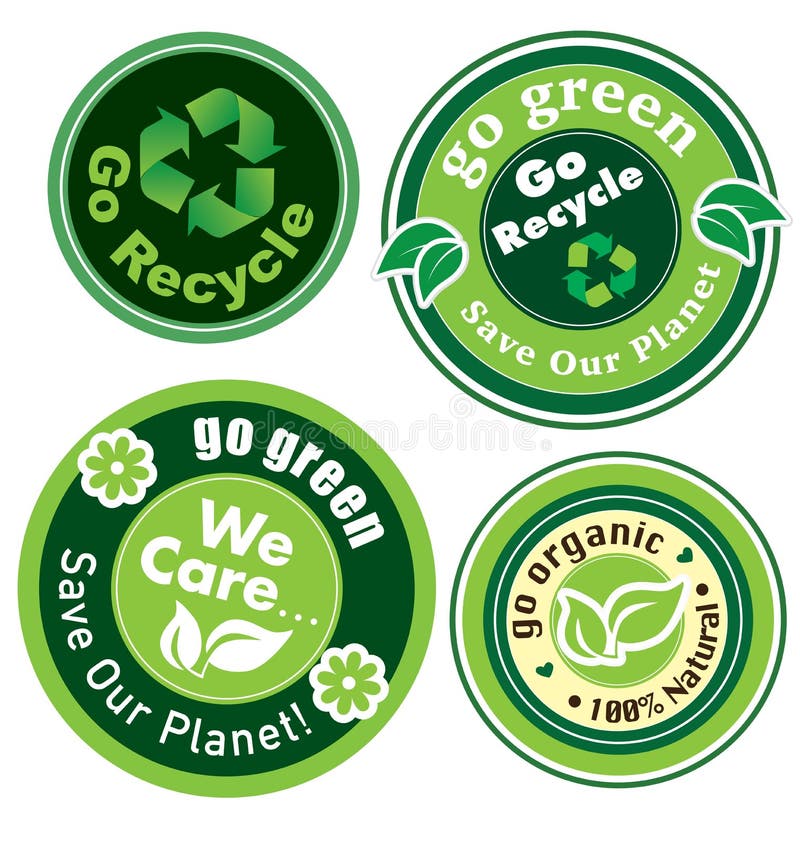 Go green label set stock vector. Illustration of circle - 55832817