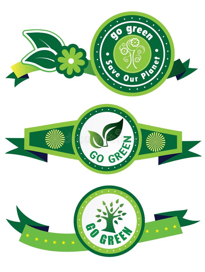 Go green label set stock vector. Illustration of circle - 55832817