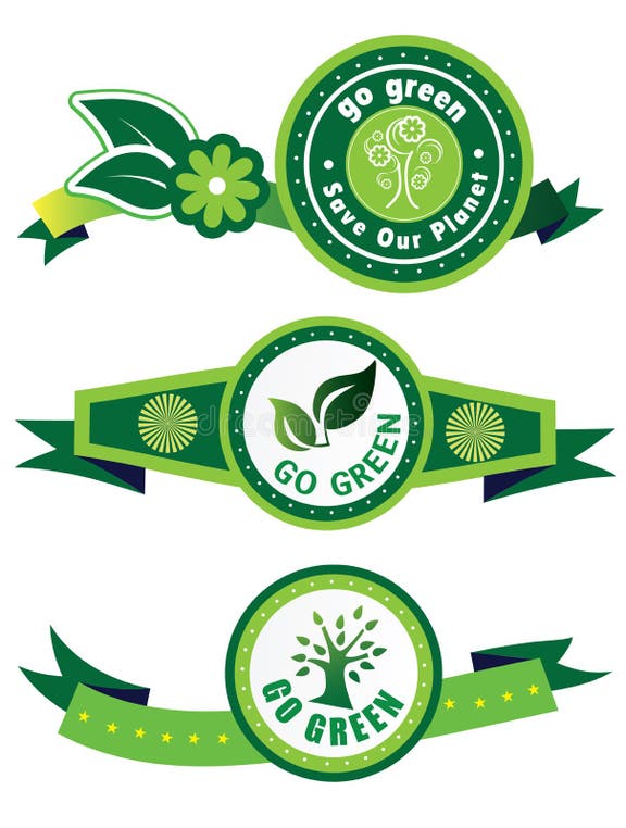 Go green label set stock vector. Illustration of circle - 55832817