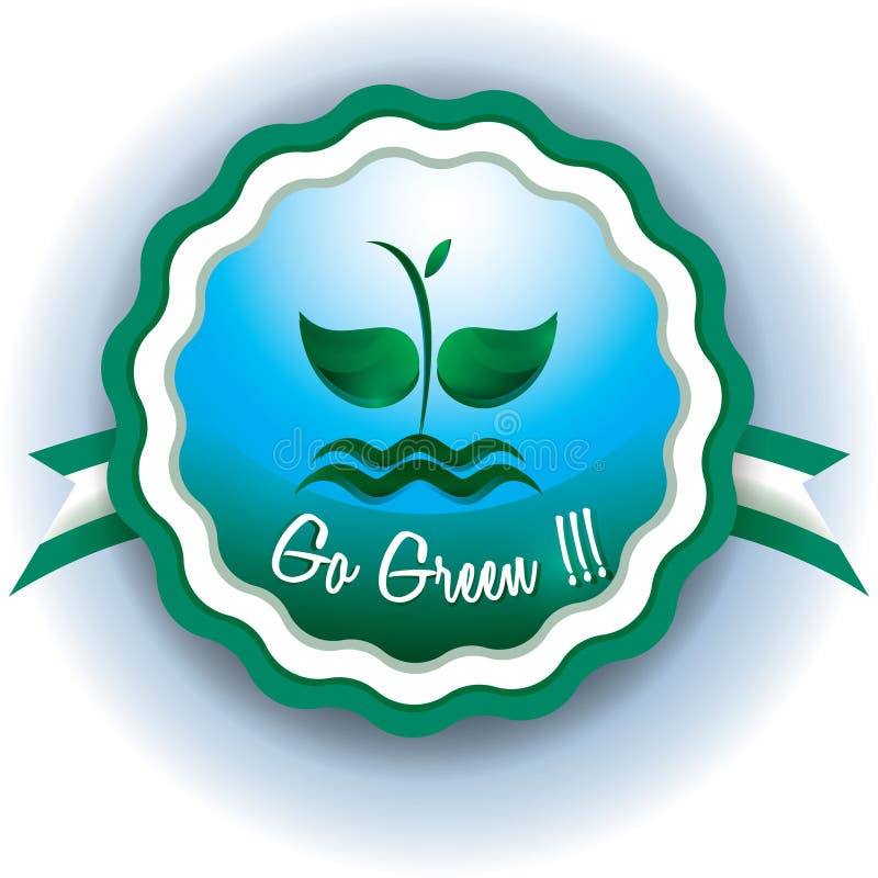 Go Green Label. Vector Illustration Decorative Design Stock Vector ...