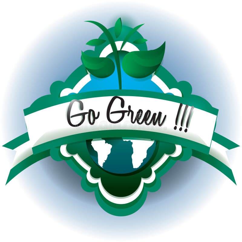 Go Green Label. Vector Illustration Decorative Design Stock Vector ...