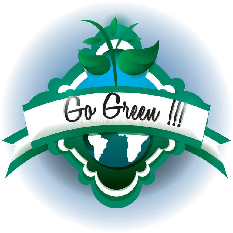 Go Green Label. Vector Illustration Decorative Design Stock Vector ...