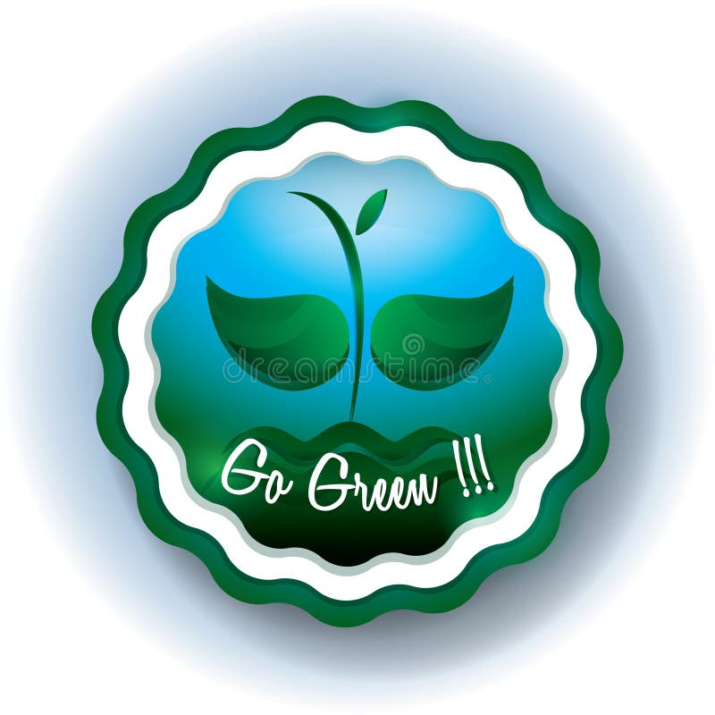Go Green Label. Vector Illustration Decorative Design Stock Vector ...