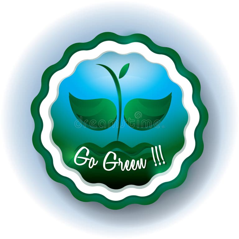 Go Green Label. Vector Illustration Decorative Design Stock Vector ...