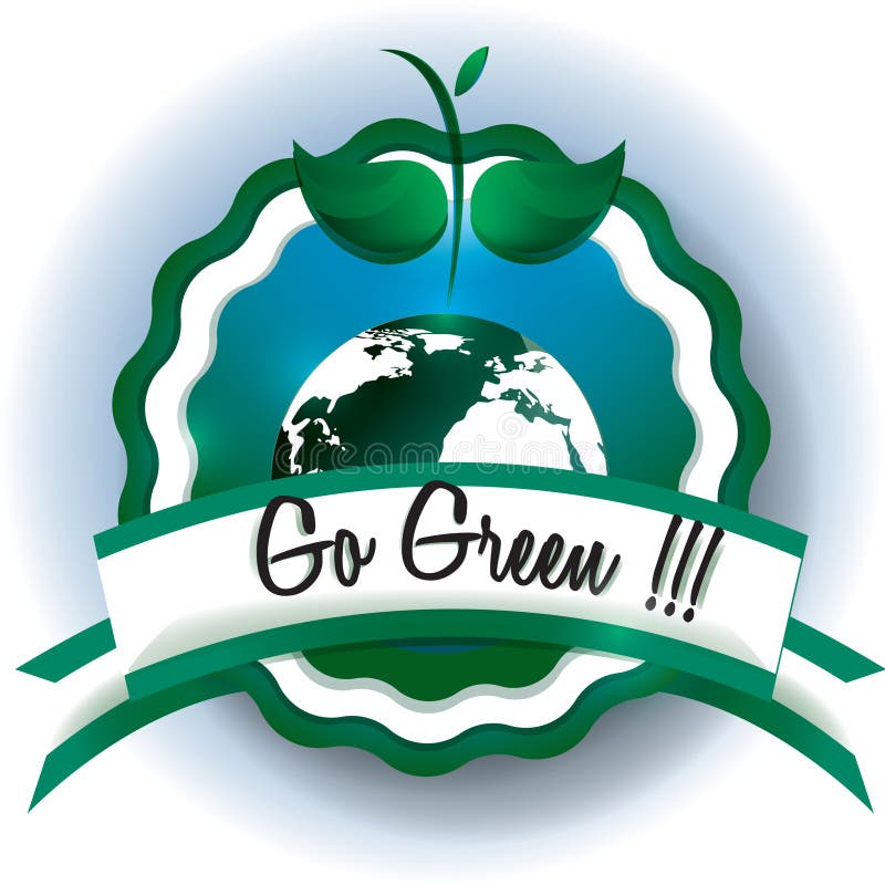 Go Green Label. Vector Illustration Decorative Design Stock ...