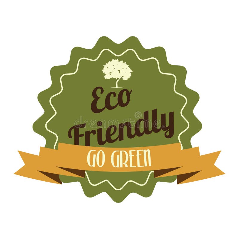 Go Green Label. Vector Illustration Decorative Design Stock Vector ...