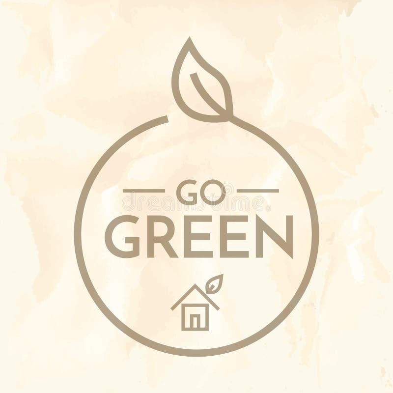 Go Green Label. Vector Illustration Decorative Design Stock Vector ...