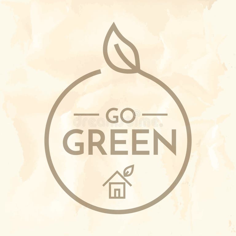 Go Green Label. Vector Illustration Decorative Design Stock Vector ...