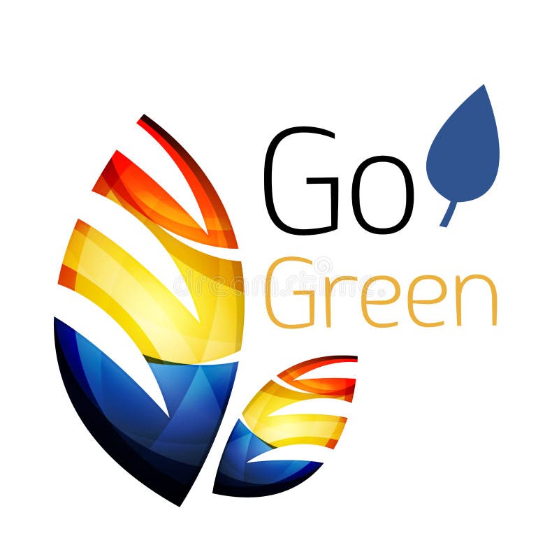 Go Green. Leaf Nature Concept Stock Illustration - Illustration of ...