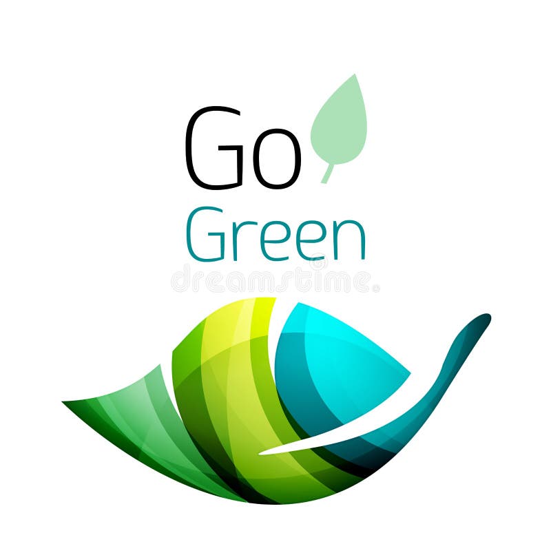 Go Green. Leaf Nature Concept Stock Illustration - Illustration of ...