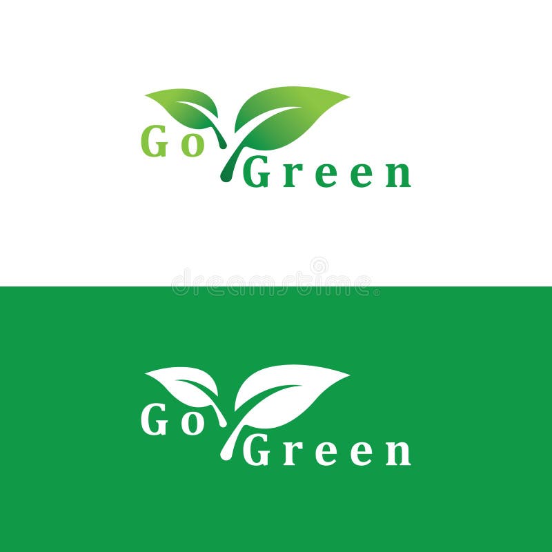 Go Green Logo Desig Template Vector. Stock Vector - Illustration of ...