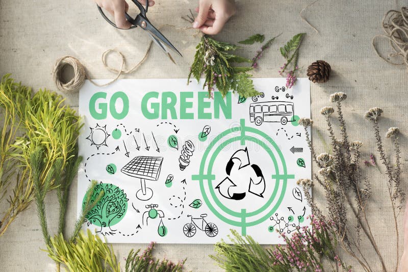 Go Green Reuse Sun Bus Arrow Concept Stock Image - Image of craft ...